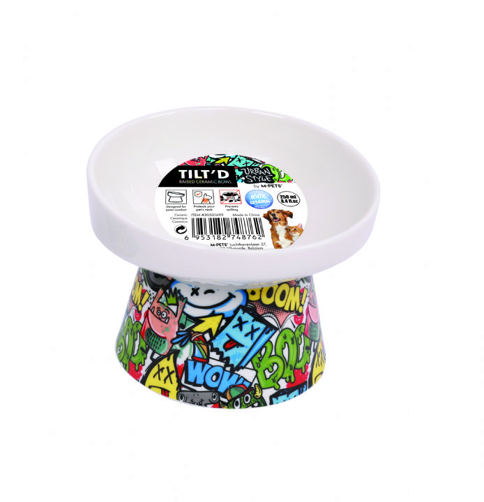 BRSP-20501699 M-PETS URBAN STYLE TILTD SERAMİK MAMA KABI 250ML MİX COLOR